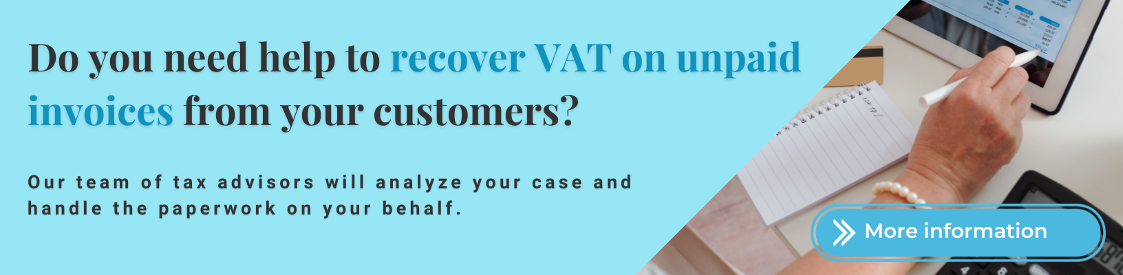 How can I recover VAT on unpaid invoices from my customers?