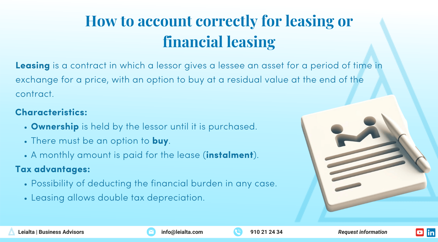 How to account correctly for leasing or financial leasing
