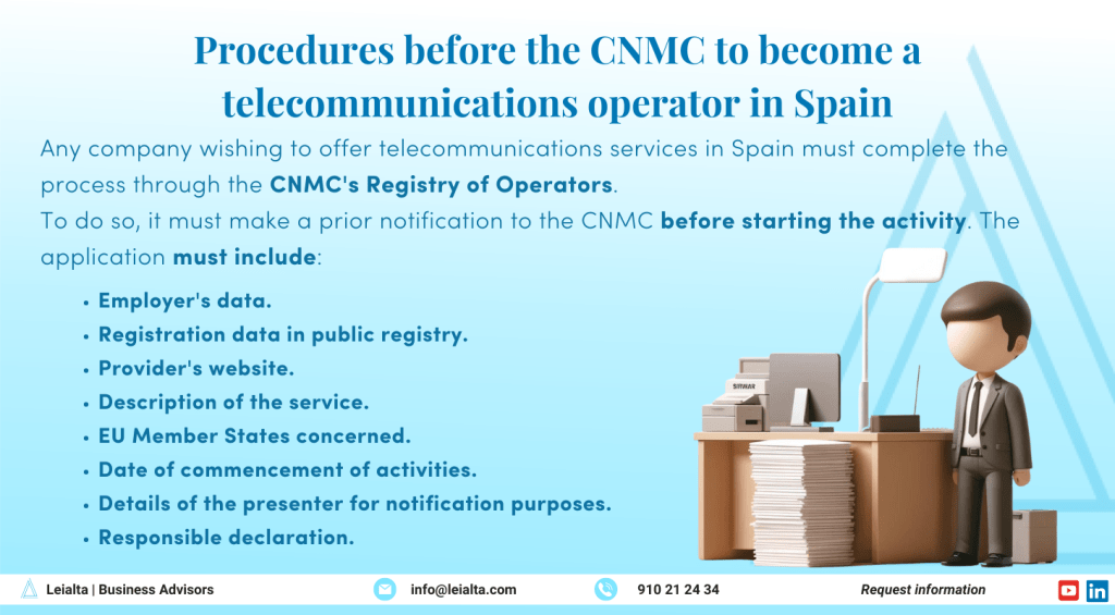 Procedures to become a telecommunications operator in Spain